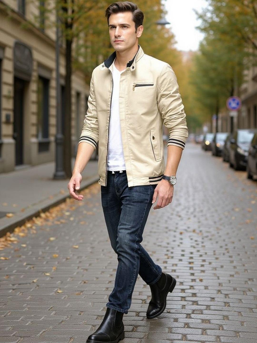 Buy HERE&NOW Men Insulator Zip Detail Tailored Jacket - Jackets for Men ...