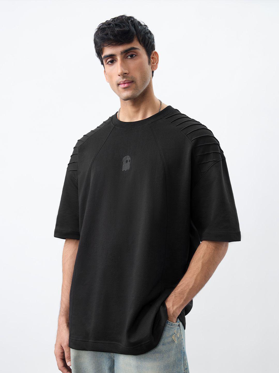 Buy The Souled Store Midnight Soul MenRound Neck Embroidery Cotton ...