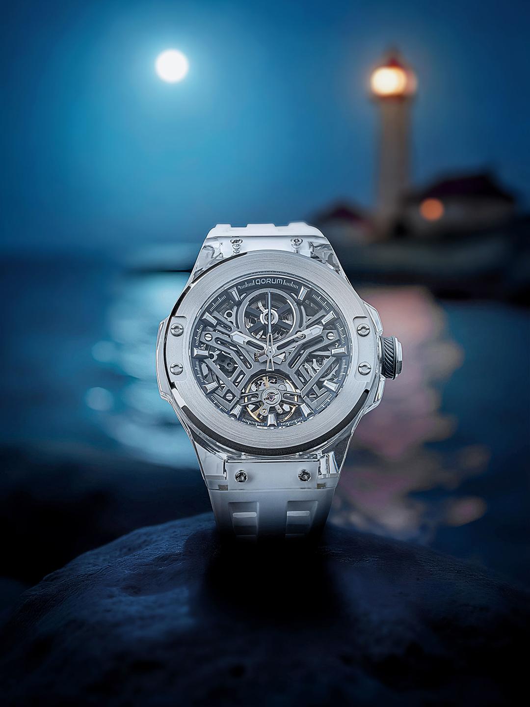 Buy QORUM INDIA Equinox Steel Finish Dial Men Automatic Skeleton Watch ...