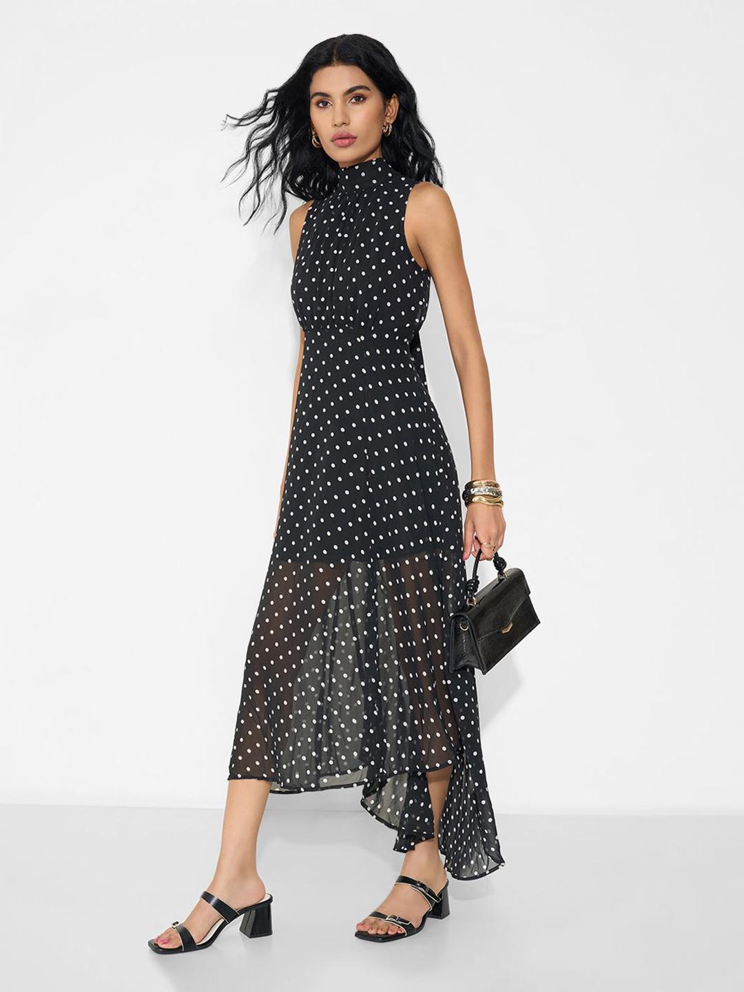 Buy Annabelle By Pantaloons Polka Dot Printed Sleeveless High Low ...