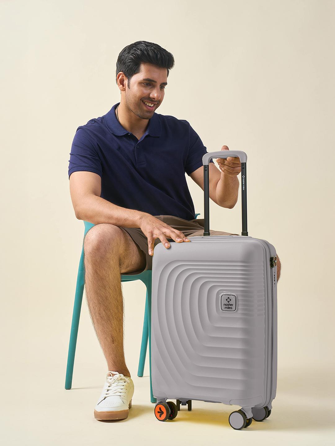 Buy Nasher Miles Boston Polypropylene Cabin Grey Trolley Bag 20 Inch ...