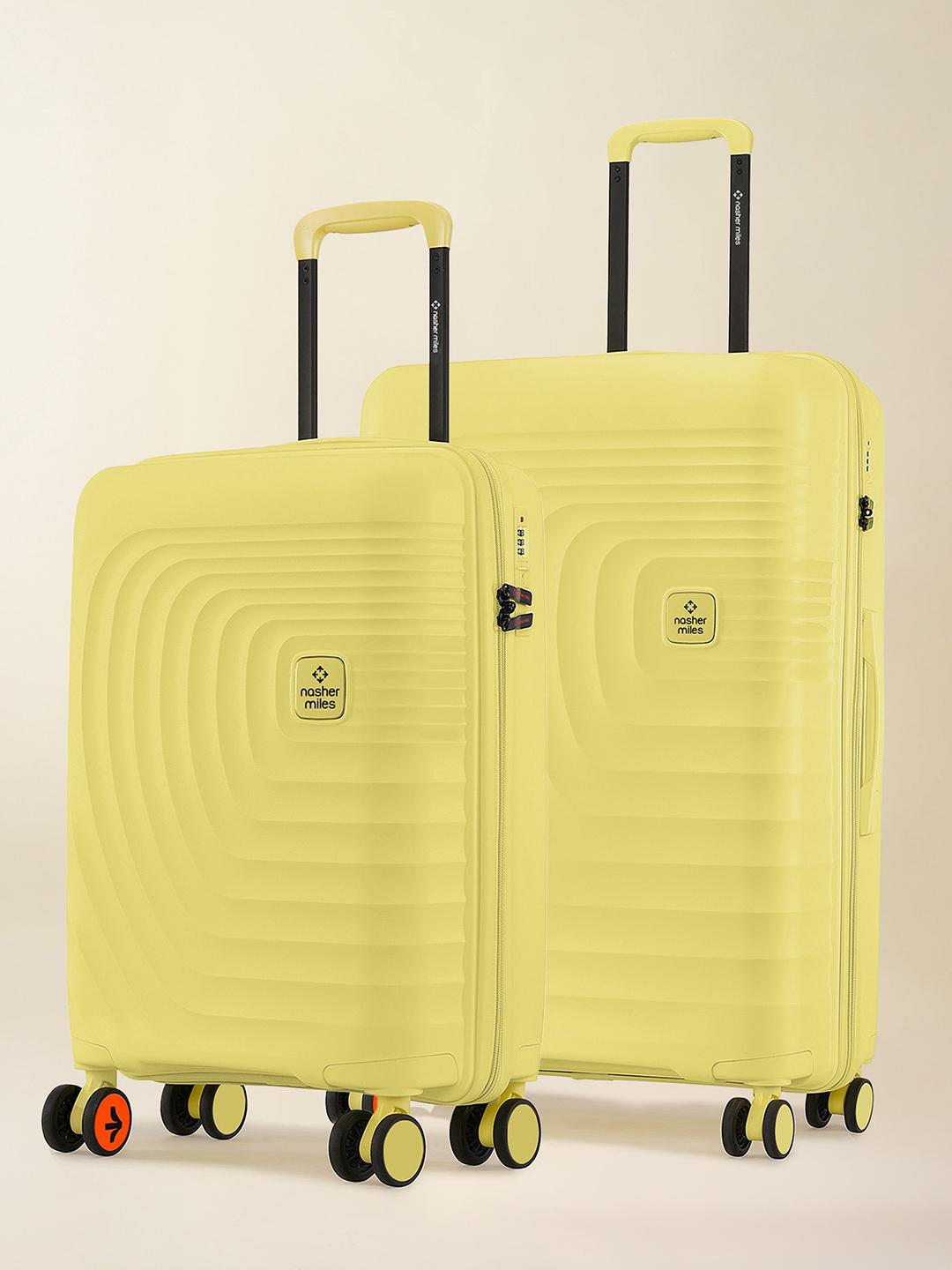 Buy Nasher Miles Boston Polypropylene Small Medium Yellow Trolley Bags ...