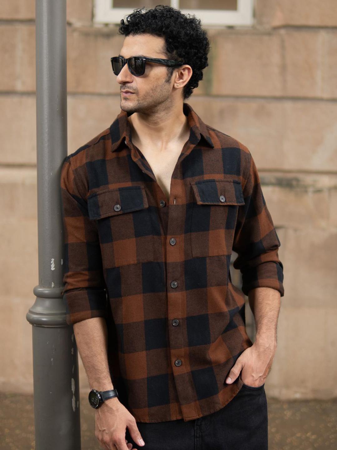 Buy Powerlook Buffalo Checked Long Sleeves Shirt - Shirts for Men ...