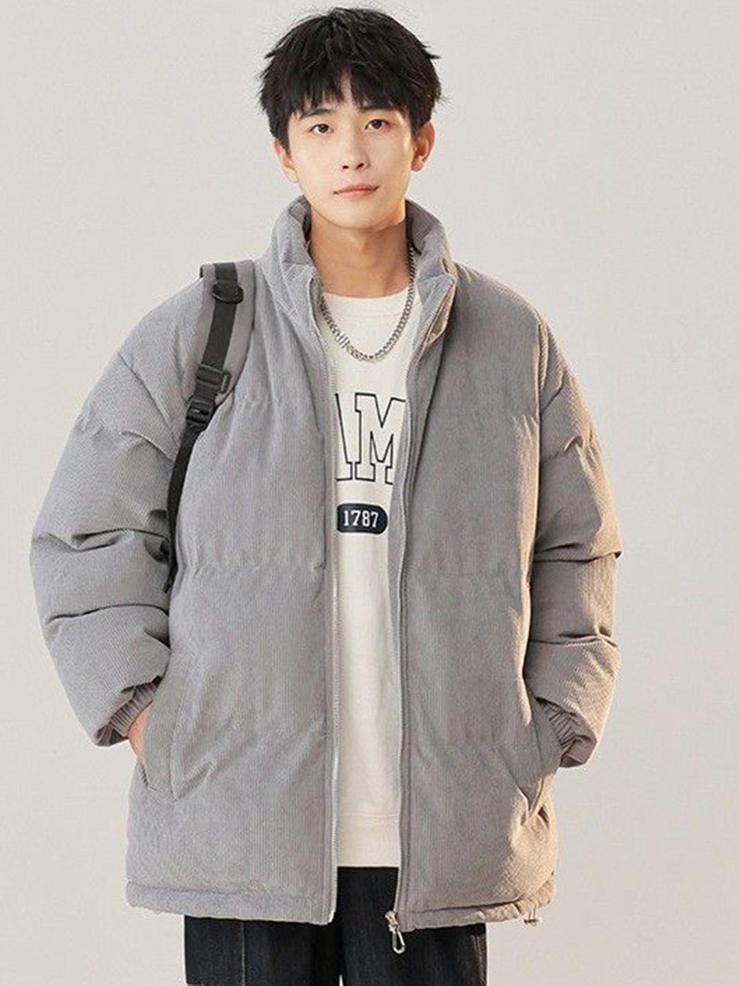 Buy Mast & Harbour Men Mock Collar Solid Padded Jacket - Jackets for ...