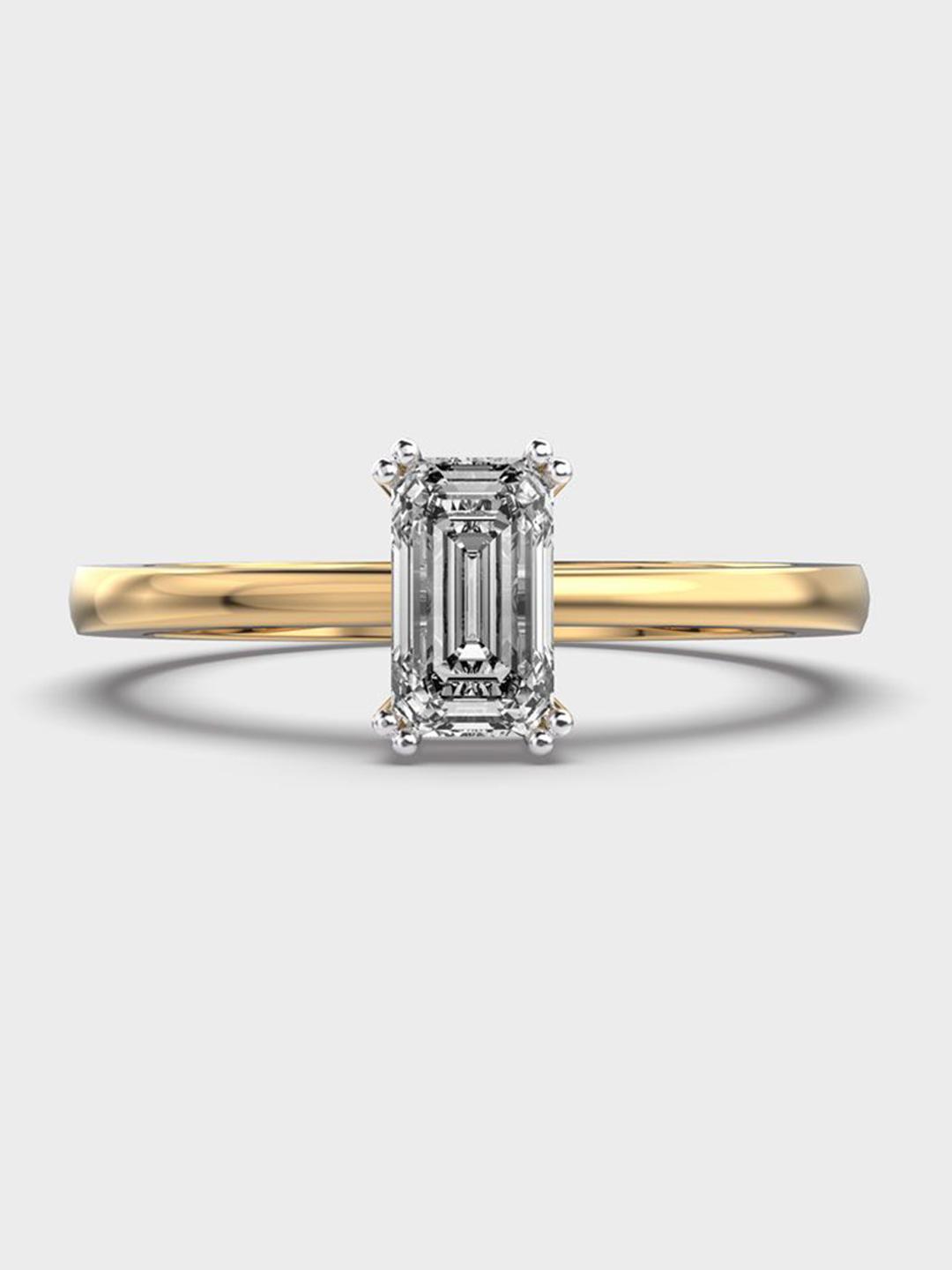 Buy Jewelbox 18Kt Half Carat Classic Lab Grown Diamond Ring 2.28 G ...