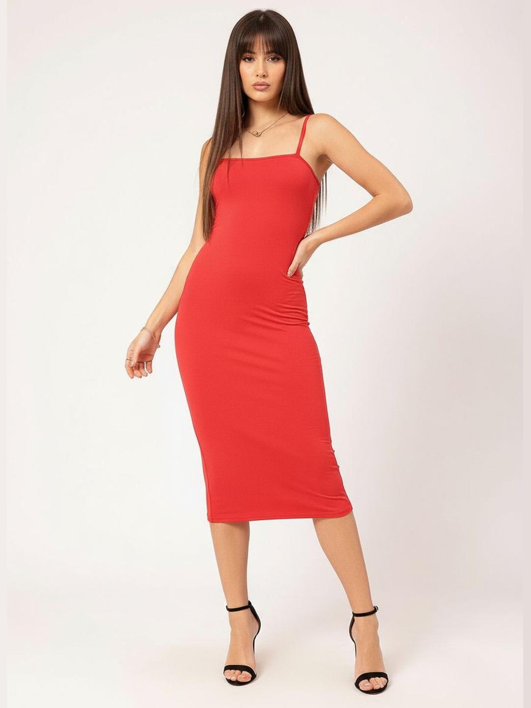 Buy DressBerry Flirty Fusion Shoulder Straps Bodycon Midi Dress ...