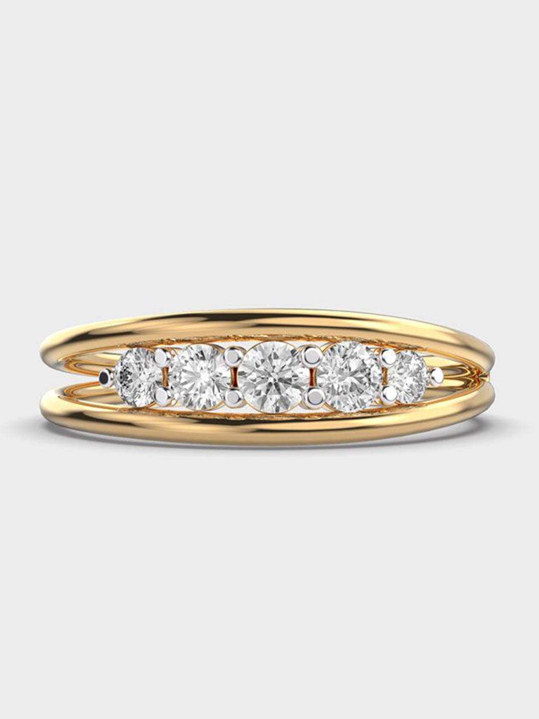 Buy Jewelbox 18Kt Yellow Gold Pure Line Lab Grown Diamond Ring 1.54 G ...