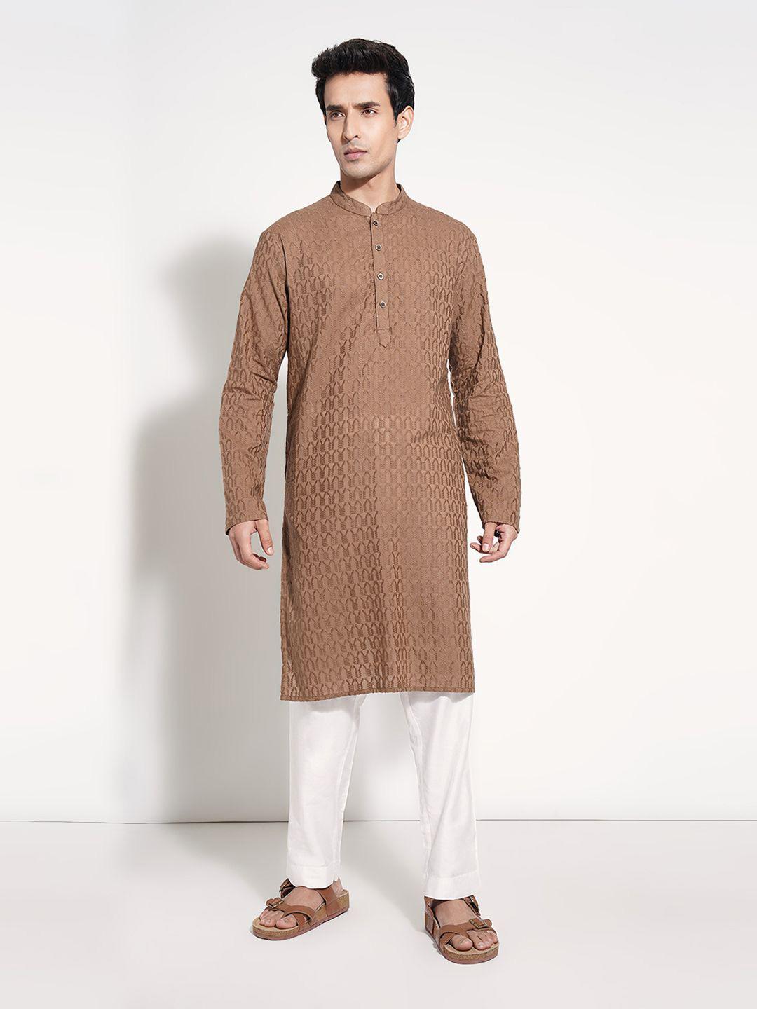 Buy Indus Route By Pantaloons Men Woven Design Daily Pure Cotton ...