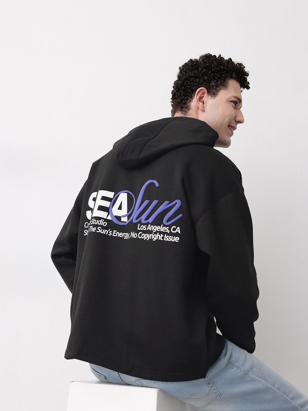 Buy Mast & Harbour Typography Printed Hooded Sweatshirt With Inner ...