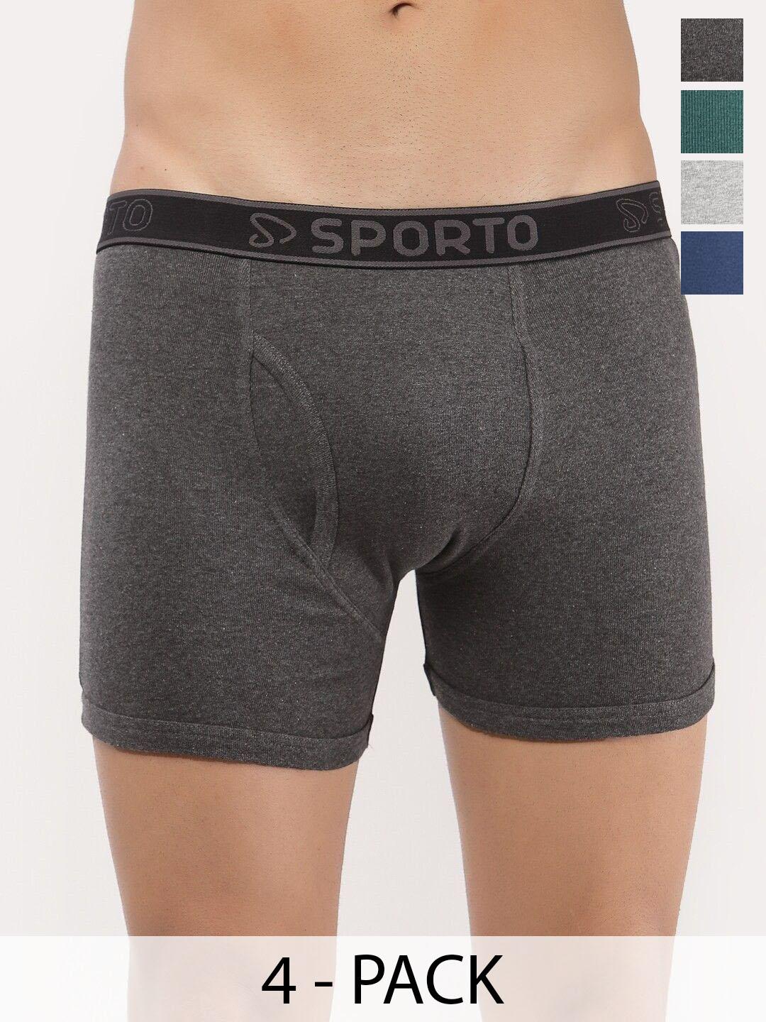 Buy Sporto By Macho Men Pack Of 4 Low Rise Trunks - Trunk for Men ...