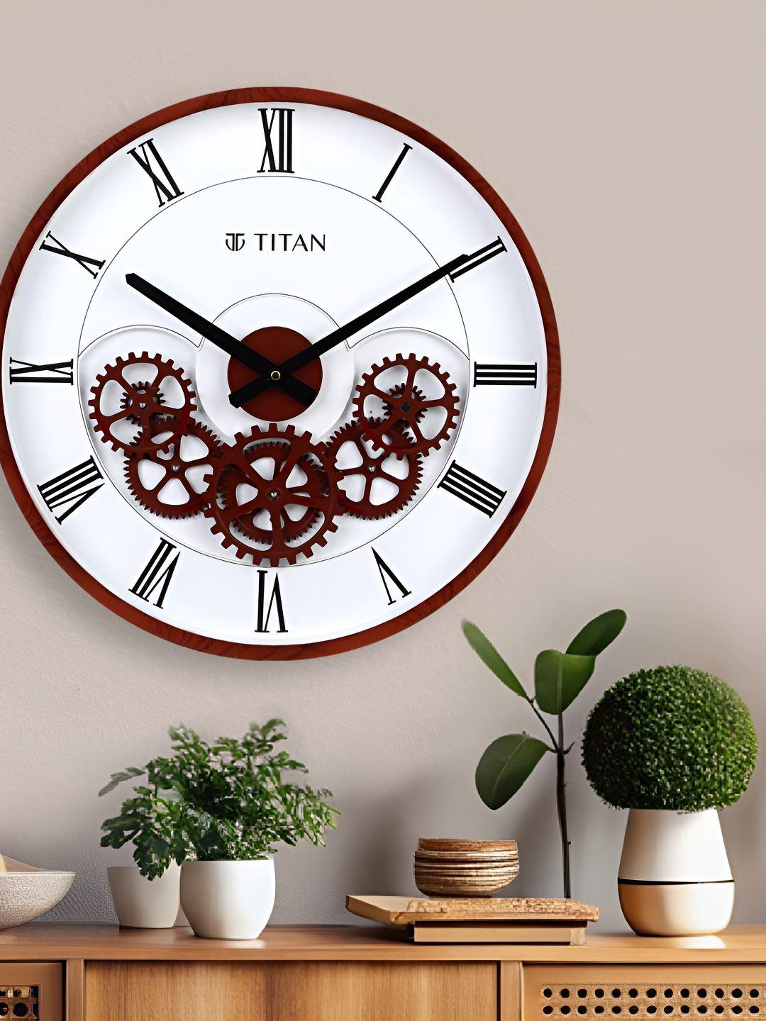Buy Titan Brown Round Analogue Wall Clock - Clocks for Unisex 36859305 ...