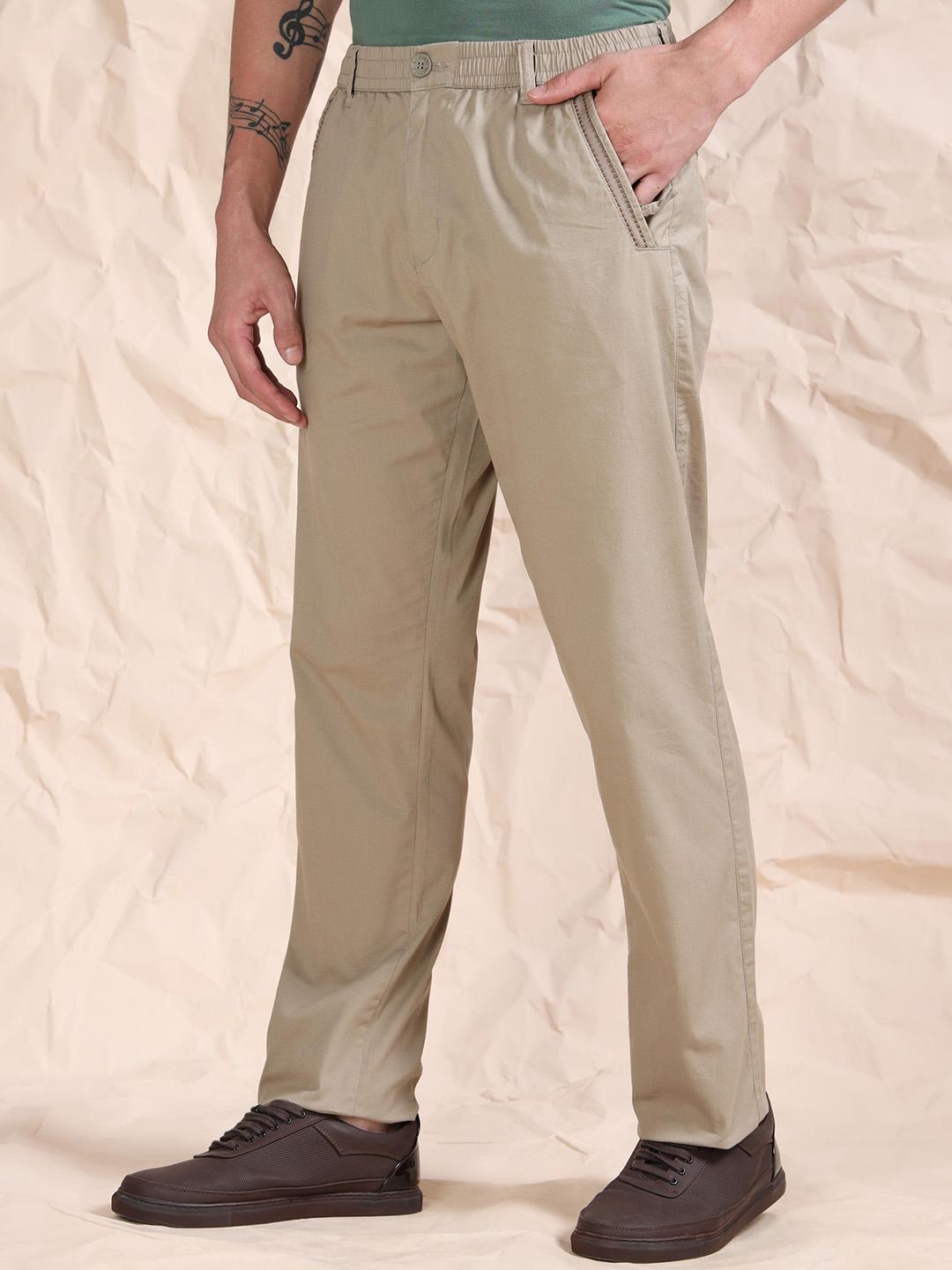 Buy Beevee Men Regular Fit Low Rise Cotton Trousers - Trousers for Men ...
