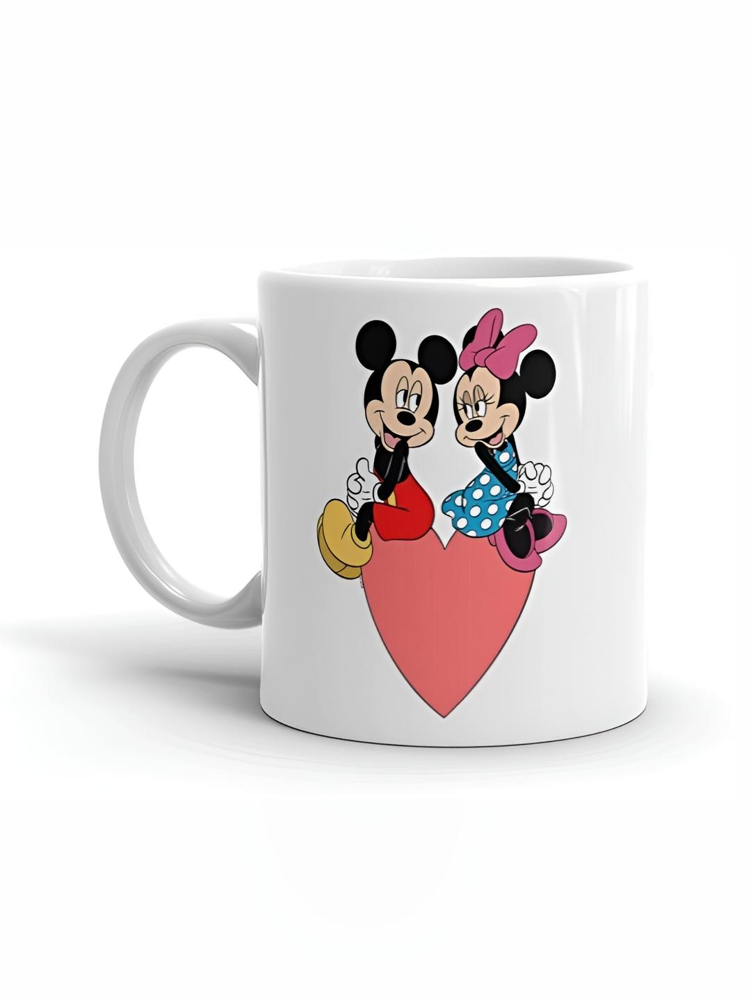 Buy Mr UVD White & Pink Cartoon Characters Printed Glossy Ceramic Mug ...