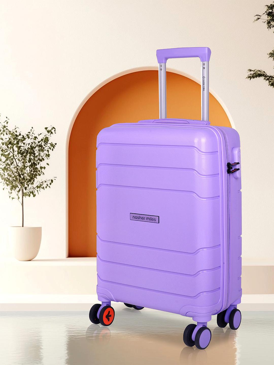 Buy Nasher Miles Purple Textured Hard Sided Cabin Trolley Suitcase ...