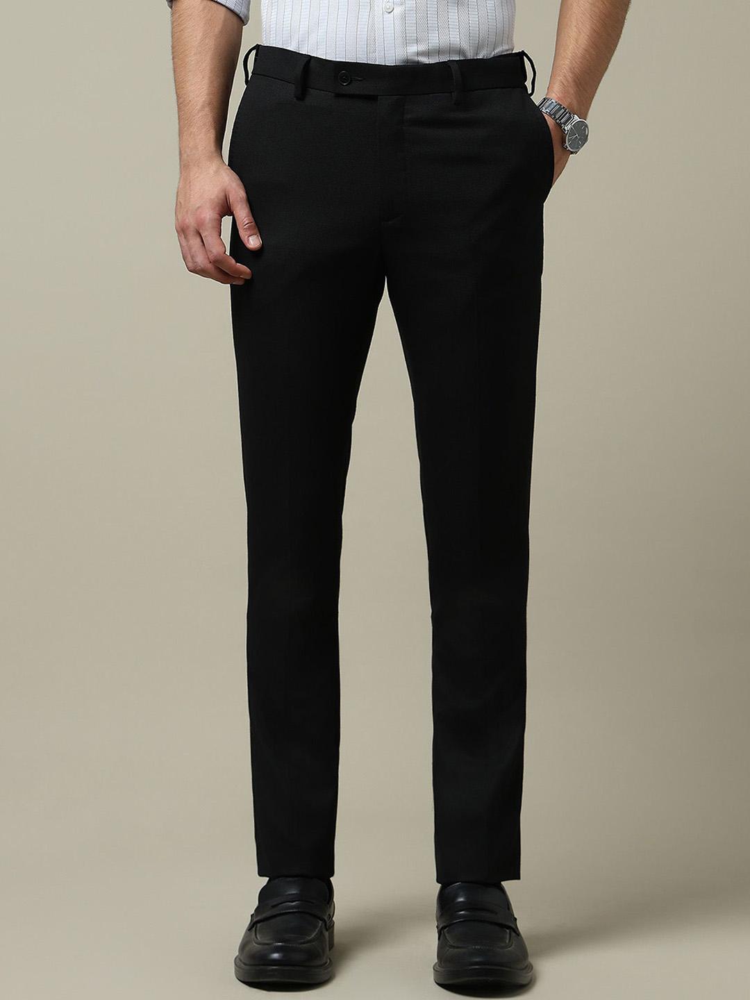 Buy Arrow Men Self Design Mid Rise Trousers - Trousers for Men 36943405 ...