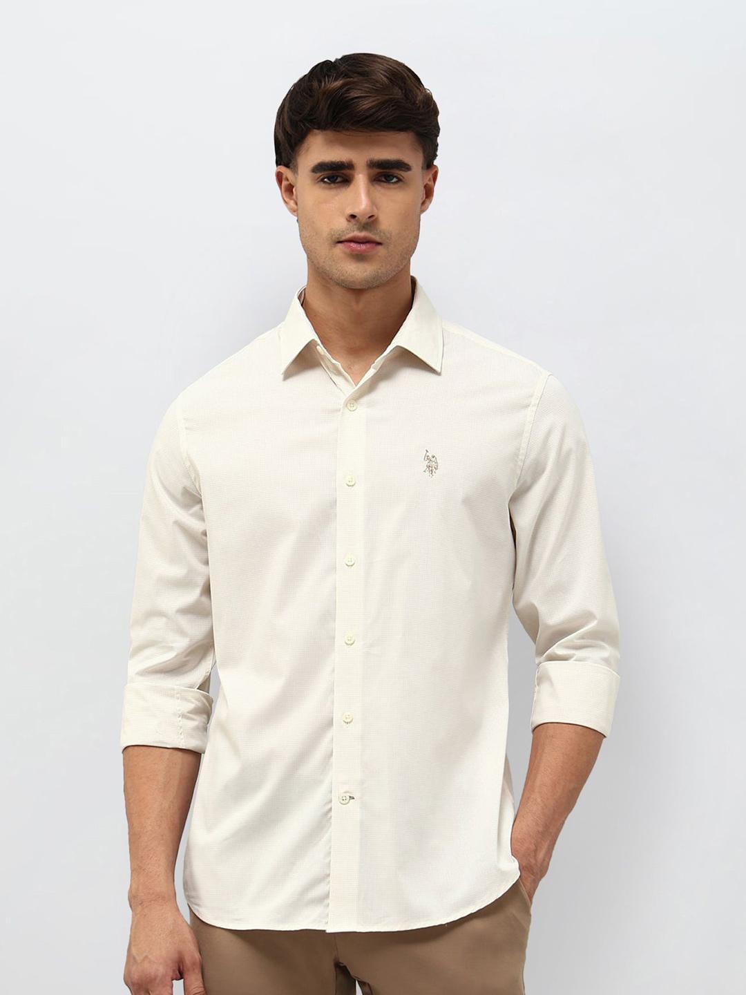 Buy U.S. Polo Assn. Tailored Fit Micro Checked Casual Shirt - Shirts ...