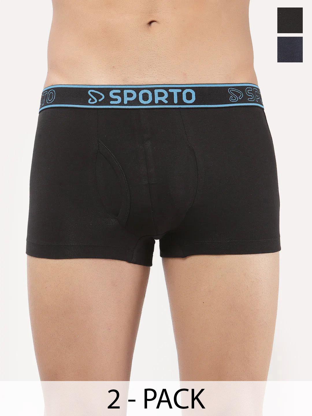Buy Sporto By Macho Pack Of 2 Combed Cotton Short Trunks - Trunk for ...