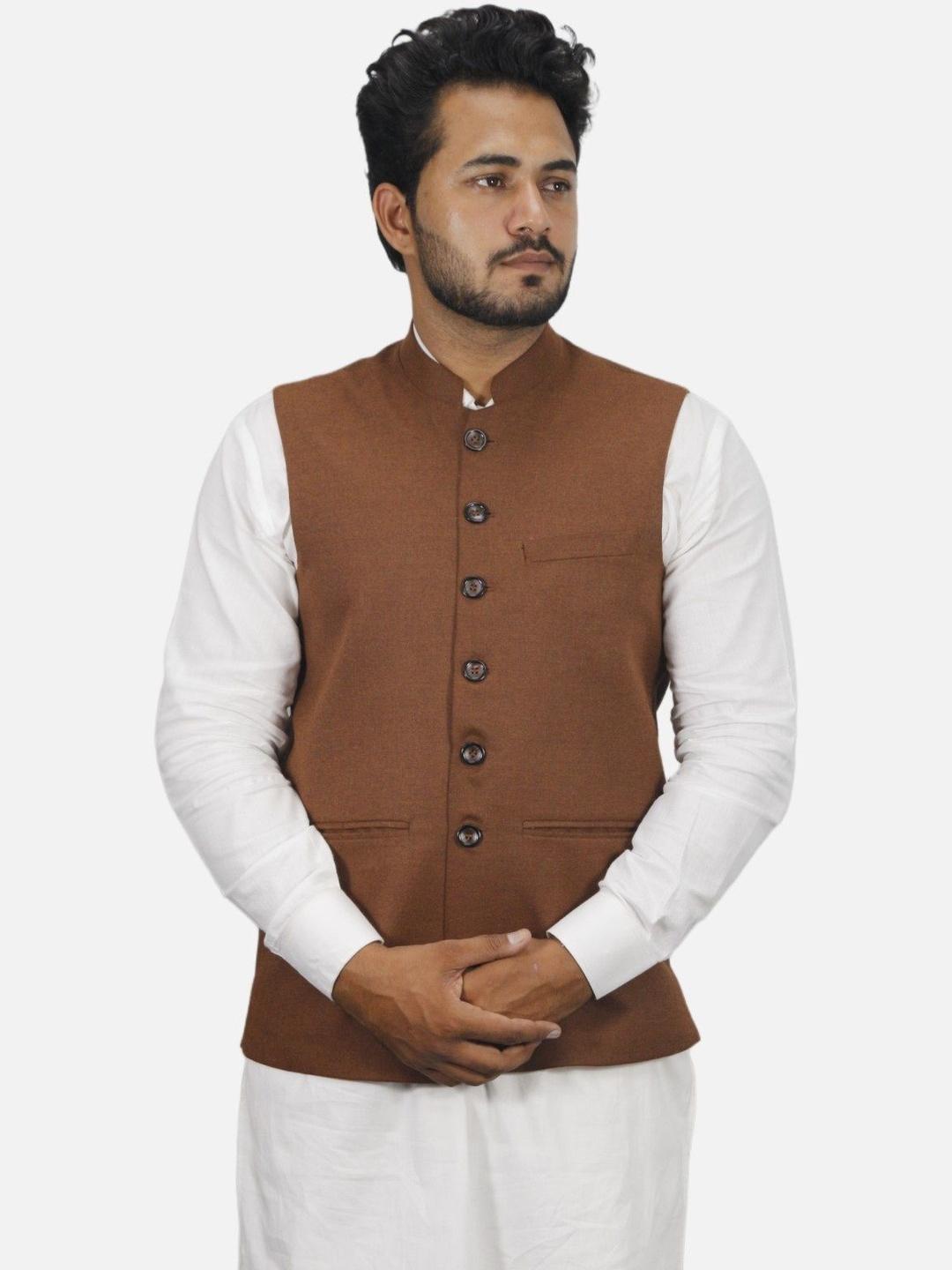 Buy GARGIAN Master Cut Men Solid Utility Pockets Mandarin Collar Nehru ...