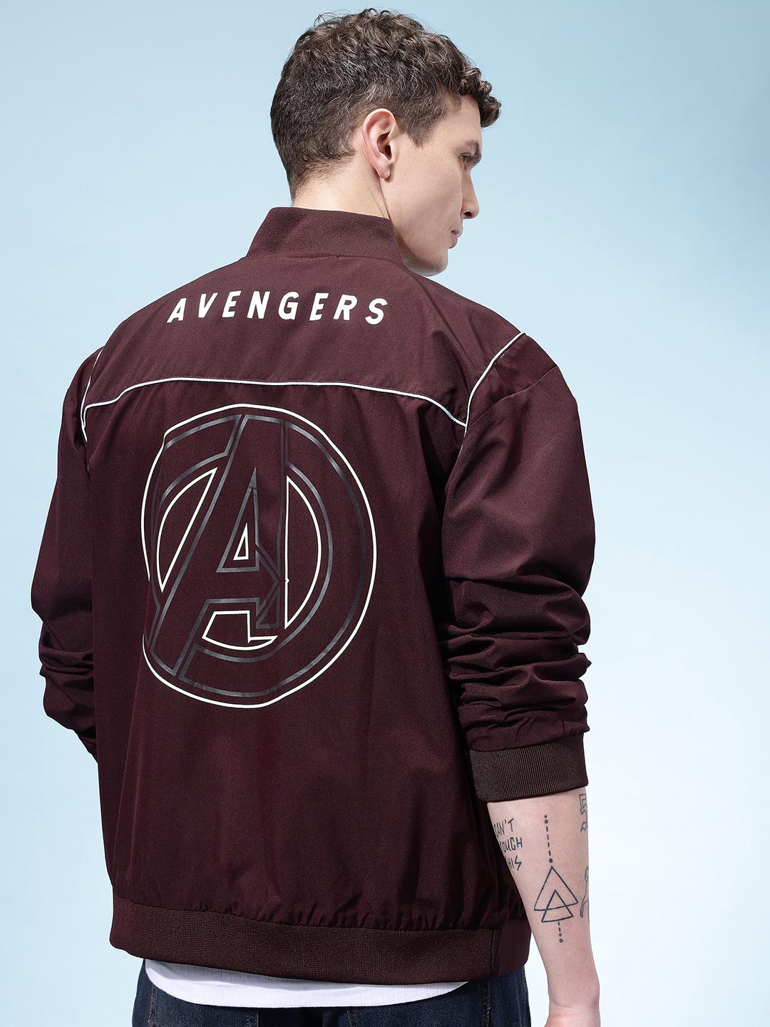 Buy Glitchez Avengers Marvel Street Logo Printed Bomber Jacket ...