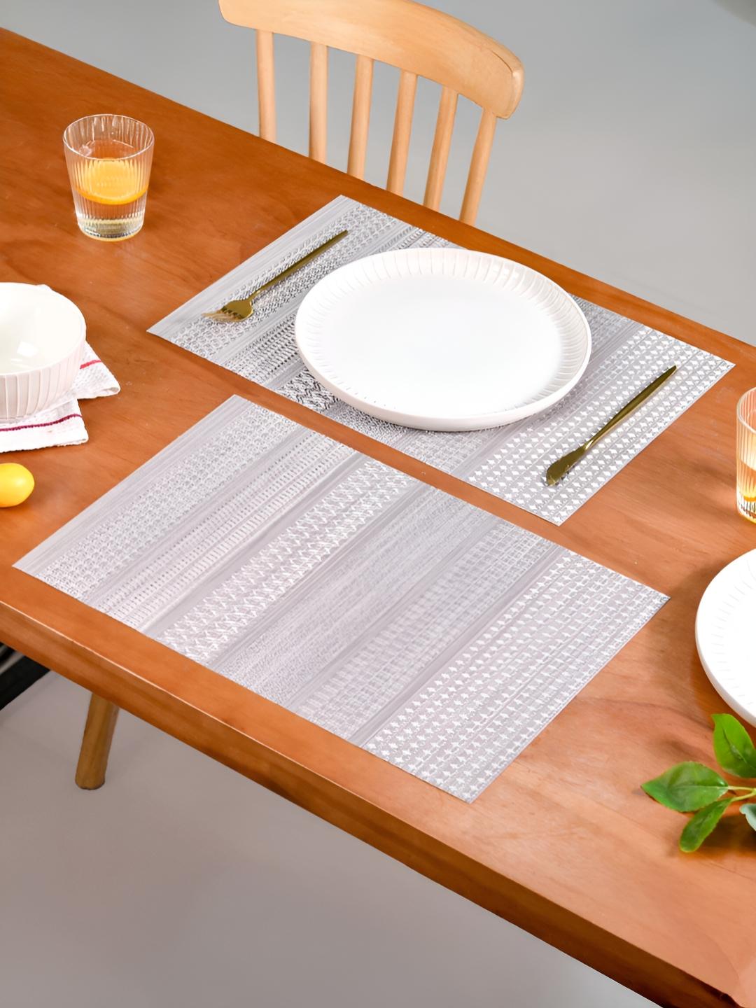 Buy Nestasia Grey 6 Pieces Textured Anti Slip Table Placemats - Table ...