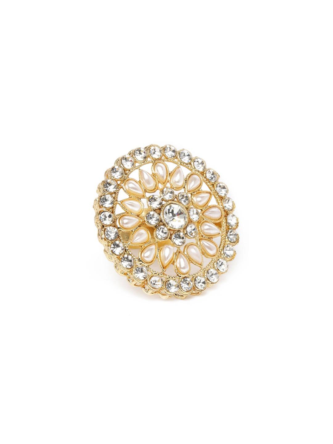 Buy Anxvi Traditional Round Shape Alloy Gold Plated Moti Work ...