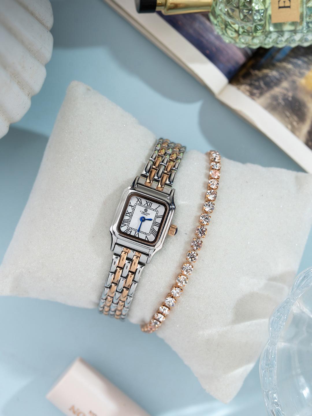 Buy Carlton London Chloe Women Dial & Stainless Steel Straps Mini ...