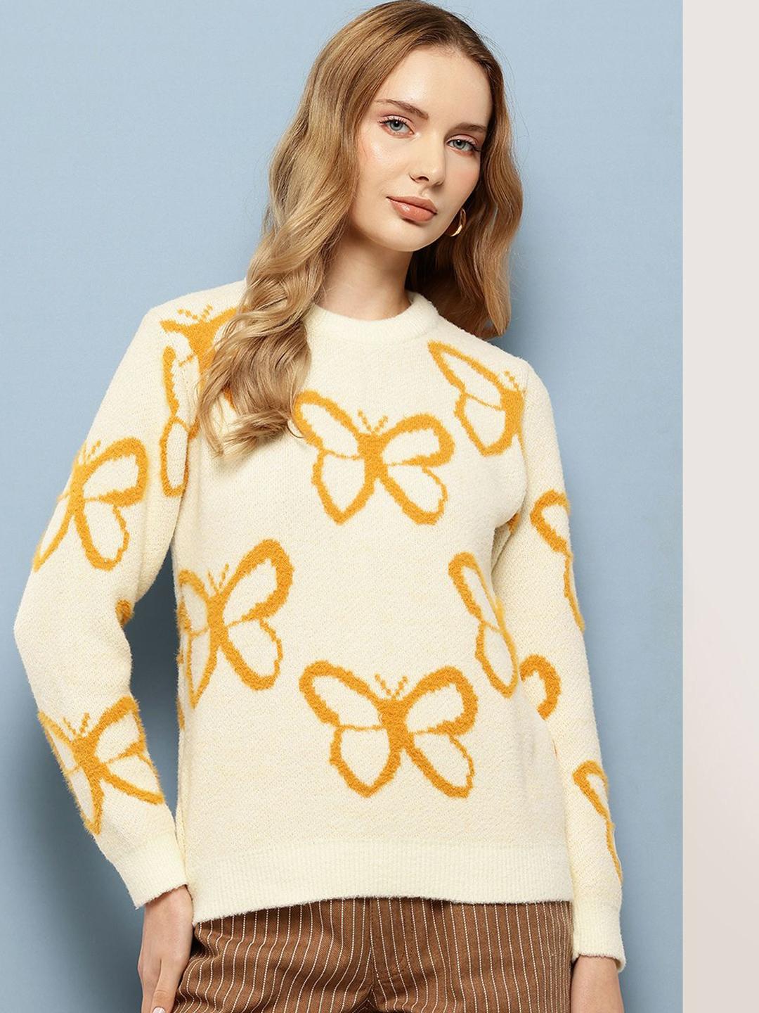 Buy BAESD Women Pullover Winter Wear Wool Butterfly Sweater - Sweaters ...