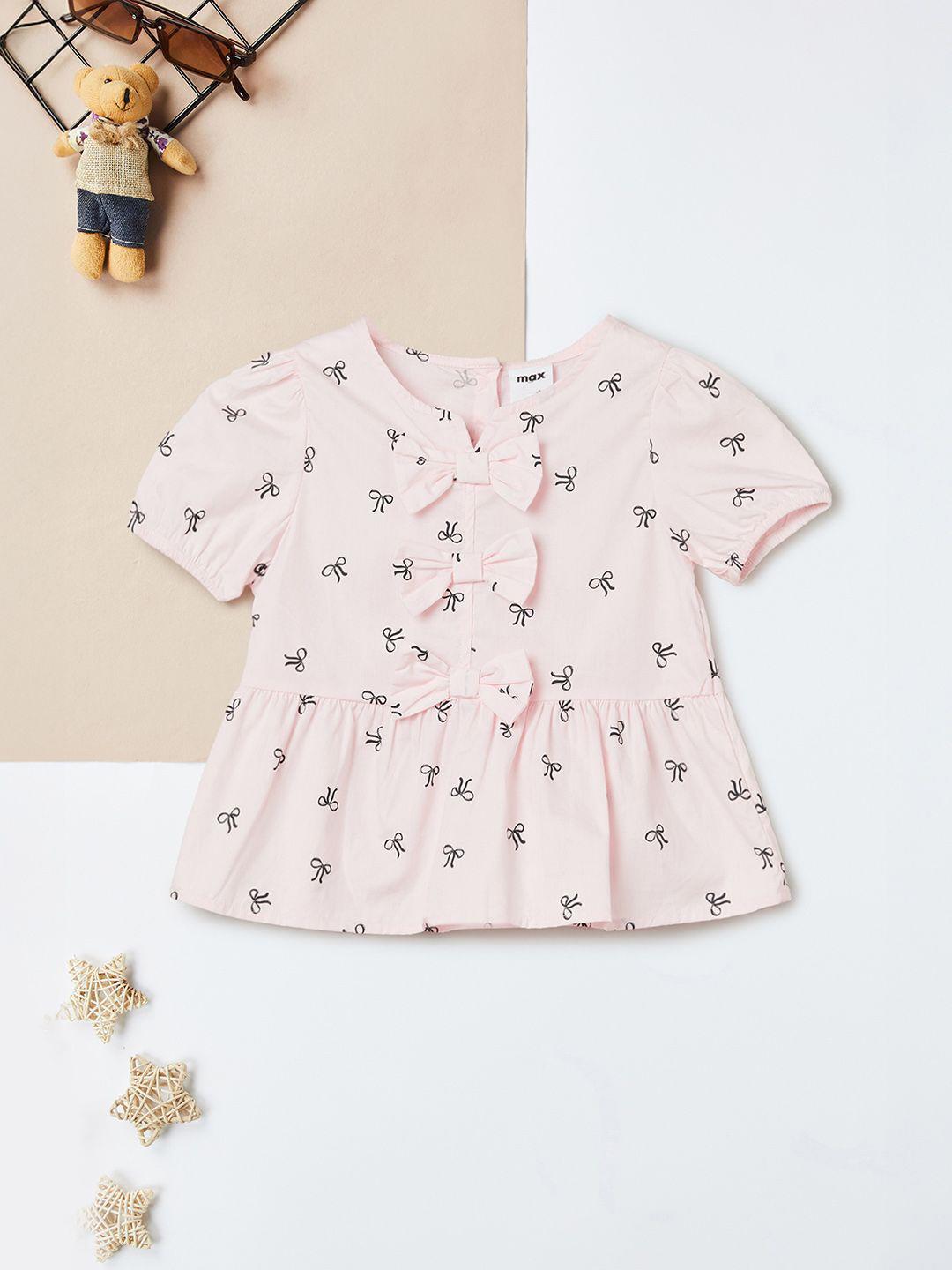 Buy Max Girls Geometric Printed Cotton Peplum Top - Tops for Girls ...