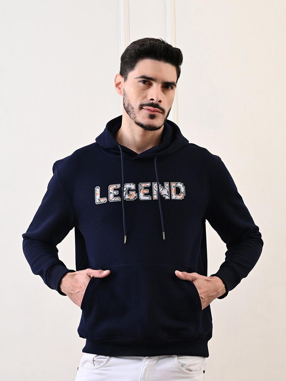 Buy Mast & Harbour Men Printed Hooded Pullover Sweatshirt - Sweatshirts ...