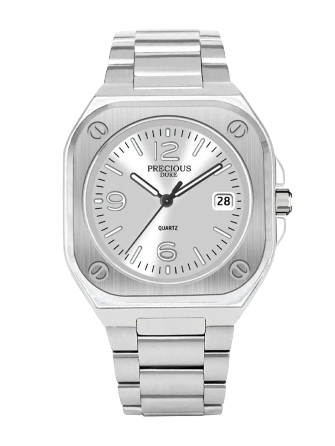 Buy Precious Duke Men Square Dial & Stainless Steel Straps Analogue ...