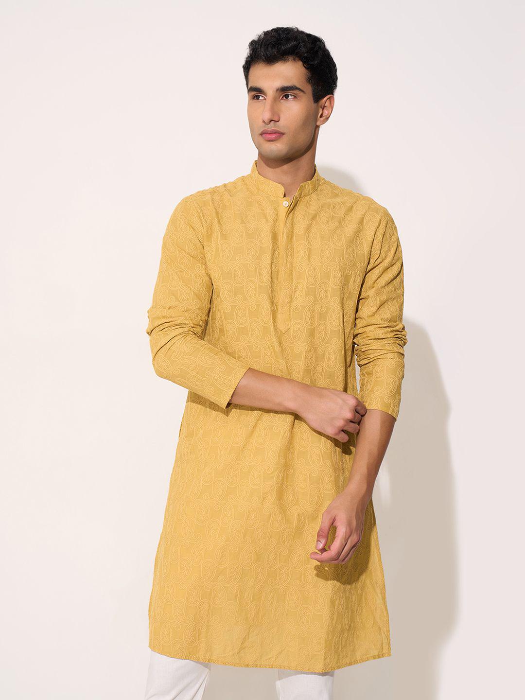Buy Indus Route By Pantaloons Men Paisley Embroidered Thread Work ...