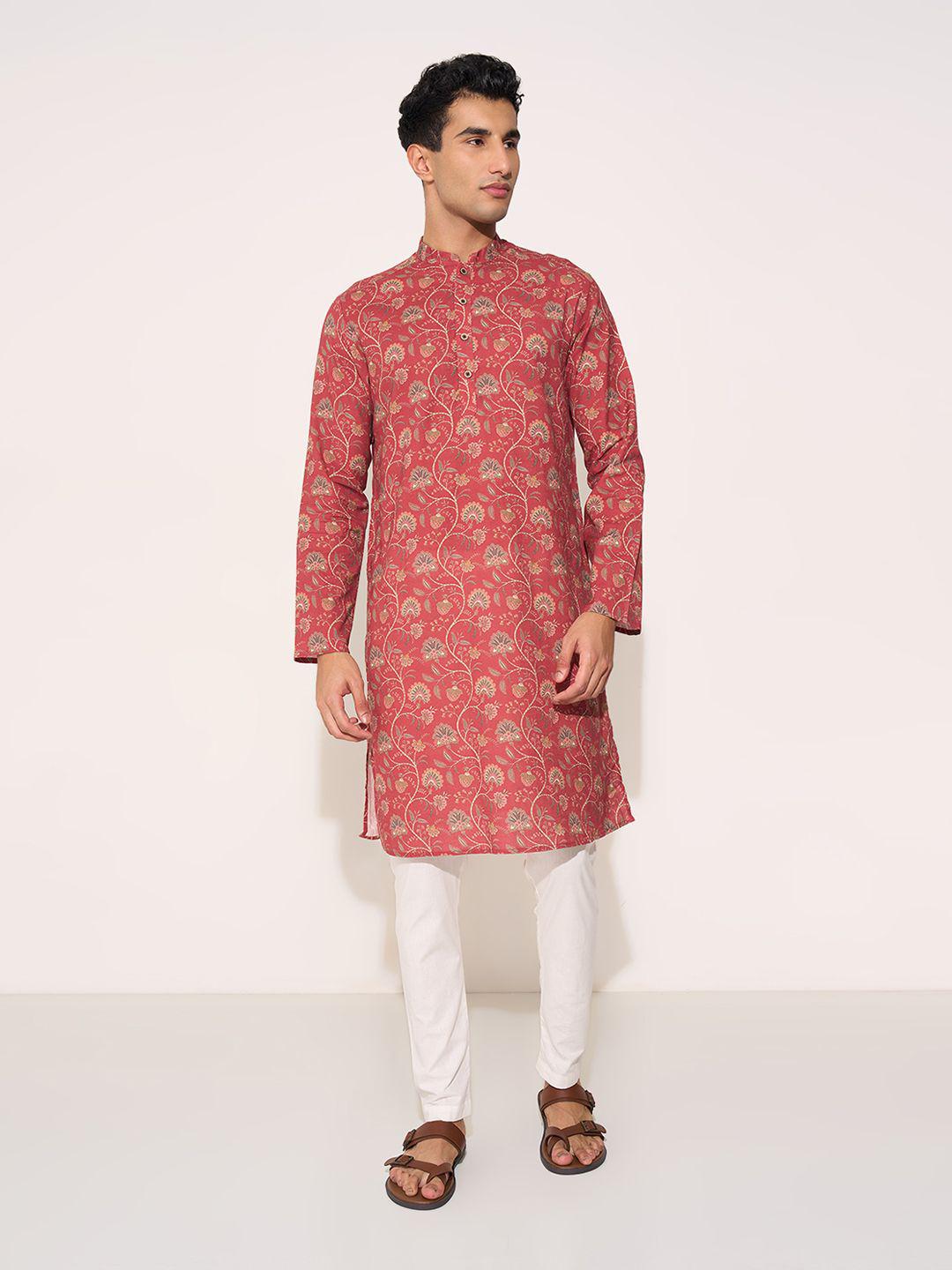 Buy Indus Route By Pantaloons Men Ethnic Motifs Printed Festive Cotton ...