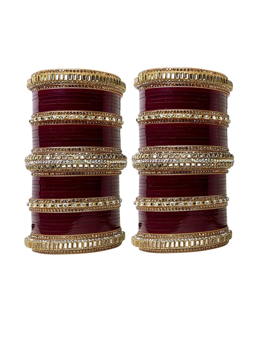 Buy OMS Maroon Plastic Zircon Bangle - Bangle for Women 36997965 | Myntra