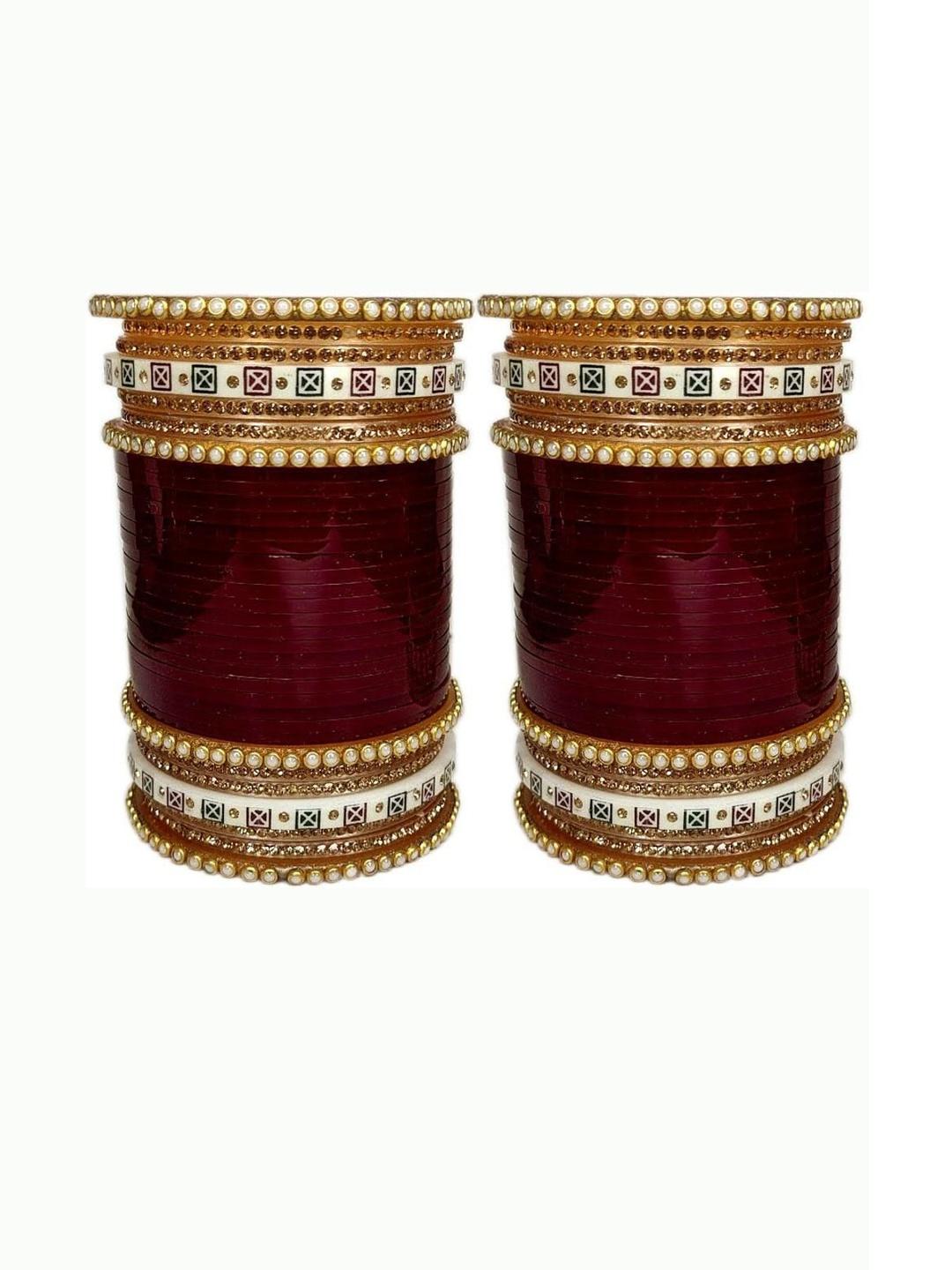 Buy OMS Maroon Plastic Zircon Bangle - Bangle for Women 36998330 | Myntra