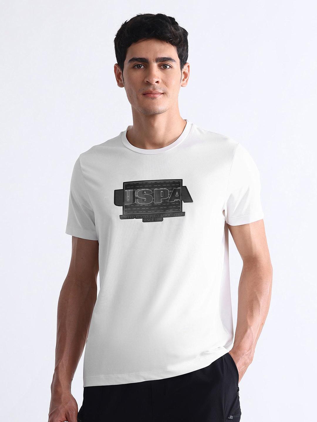 Buy USPA Sport Brand Logo Printed Regular Fit T Shirt - Tshirts for Men ...