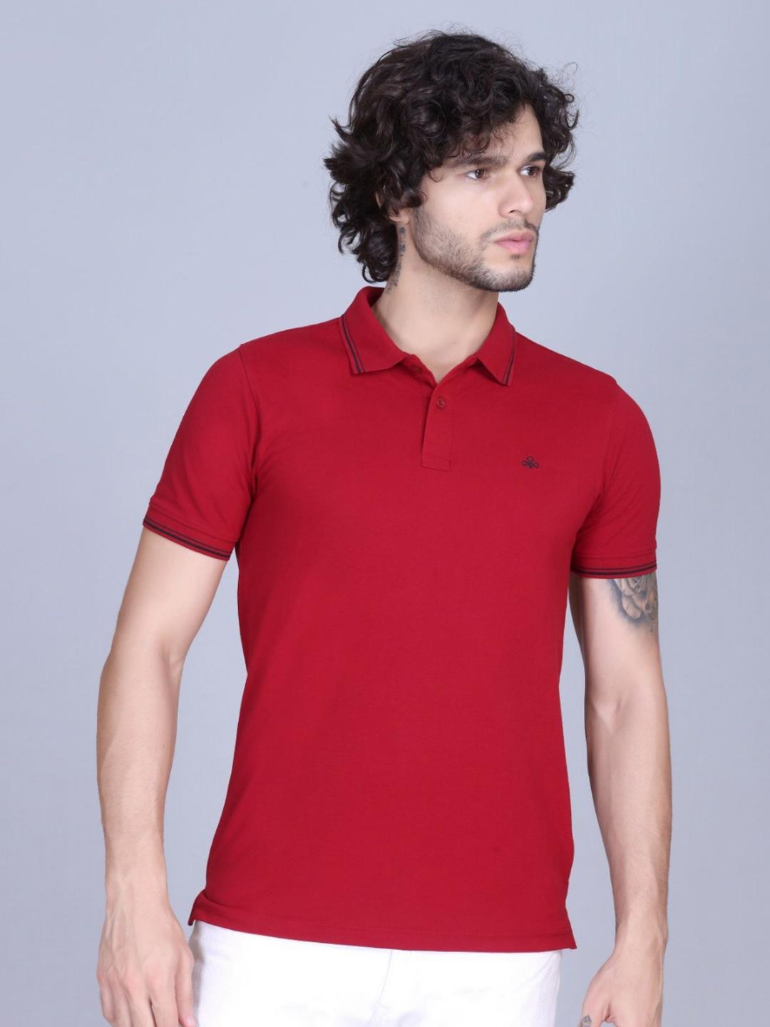Buy Antiloop Brand Logo Polo Collar Regular Fit T Shirt - Tshirts for ...