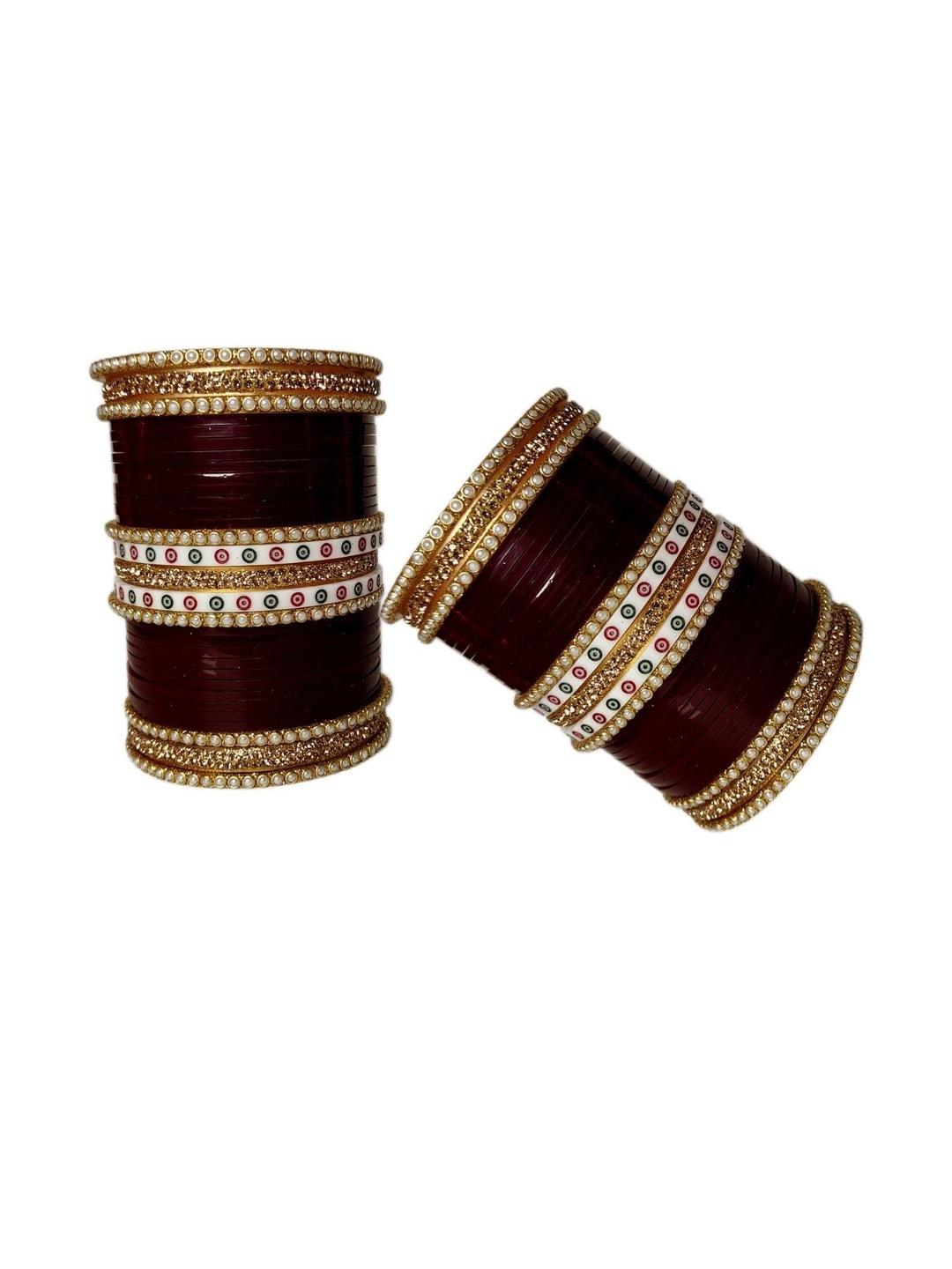 Buy OMS Maroon Plastic Zircon Bangle - Bangle for Women 36997891 | Myntra