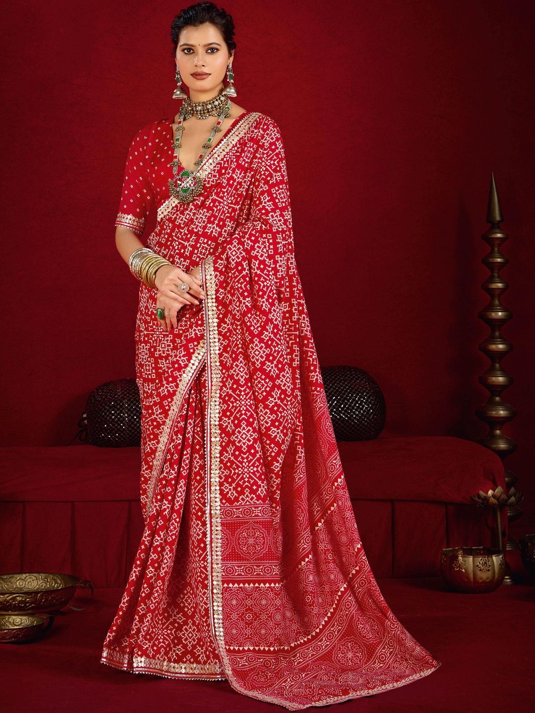 Buy TIRA Bandhani Printed Zari Bandhani Saree - Sarees for Women ...