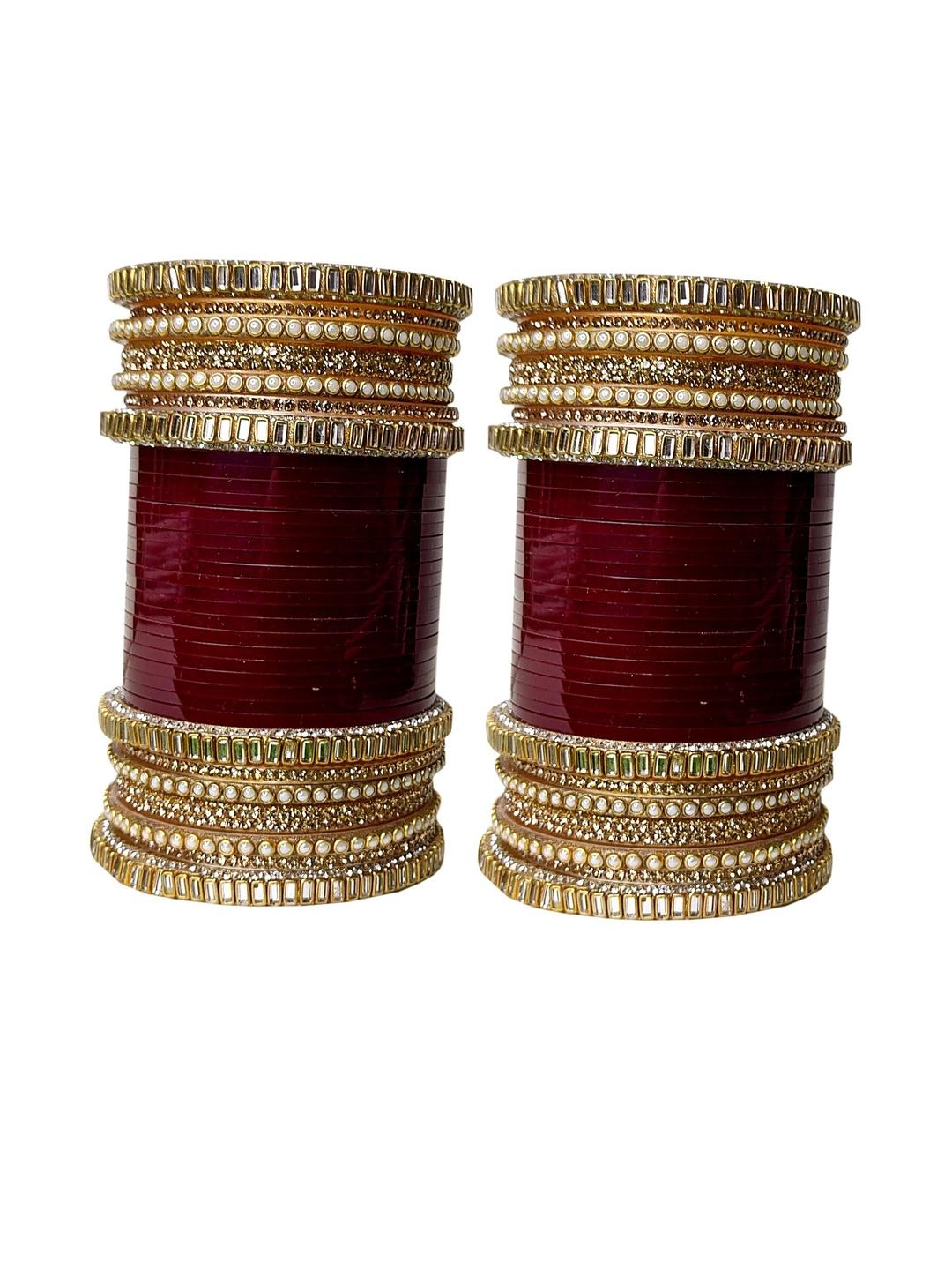 Buy OMS Maroon Plastic Zircon Bangle - Bangle for Women 36997884 | Myntra