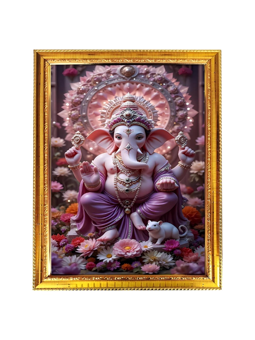 Buy Blinkart Pink & Purple Lord Ganesha Religious Wall Art - Wall Art ...