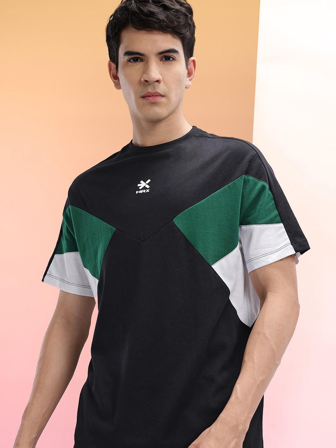 Buy HRX By Hrithik Roshan Colorblocked Drop Shoulder T Shirt - Tshirts ...