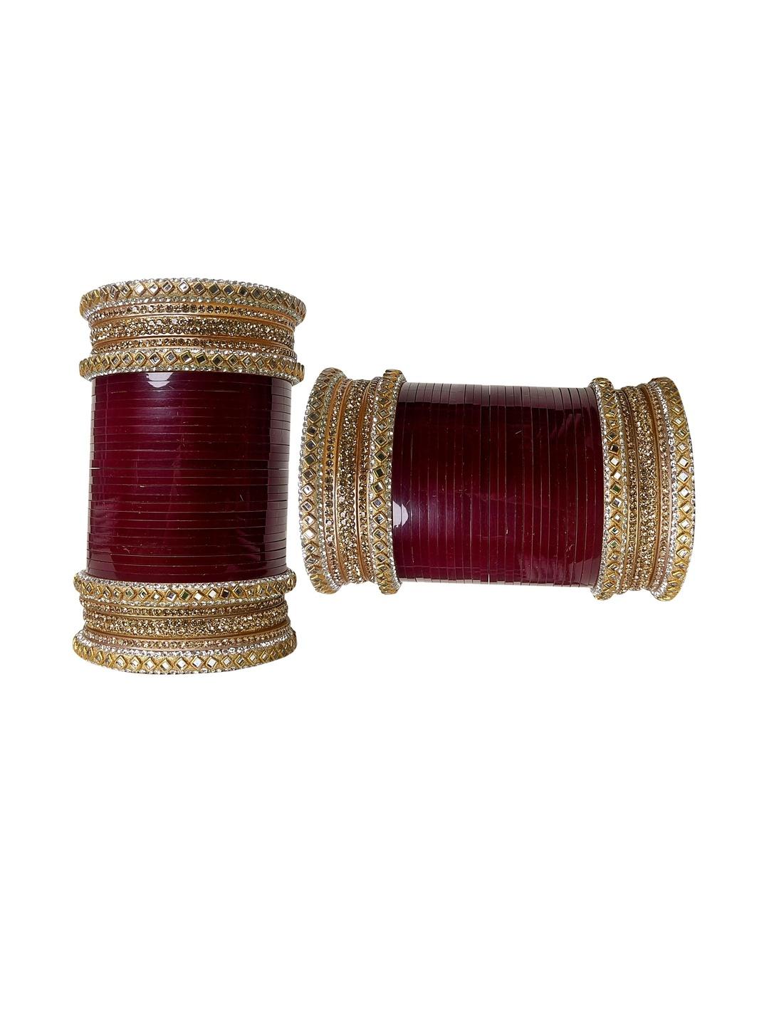 Buy OMS Maroon Plastic Zircon Bangle - Bangle for Women 36998219 | Myntra