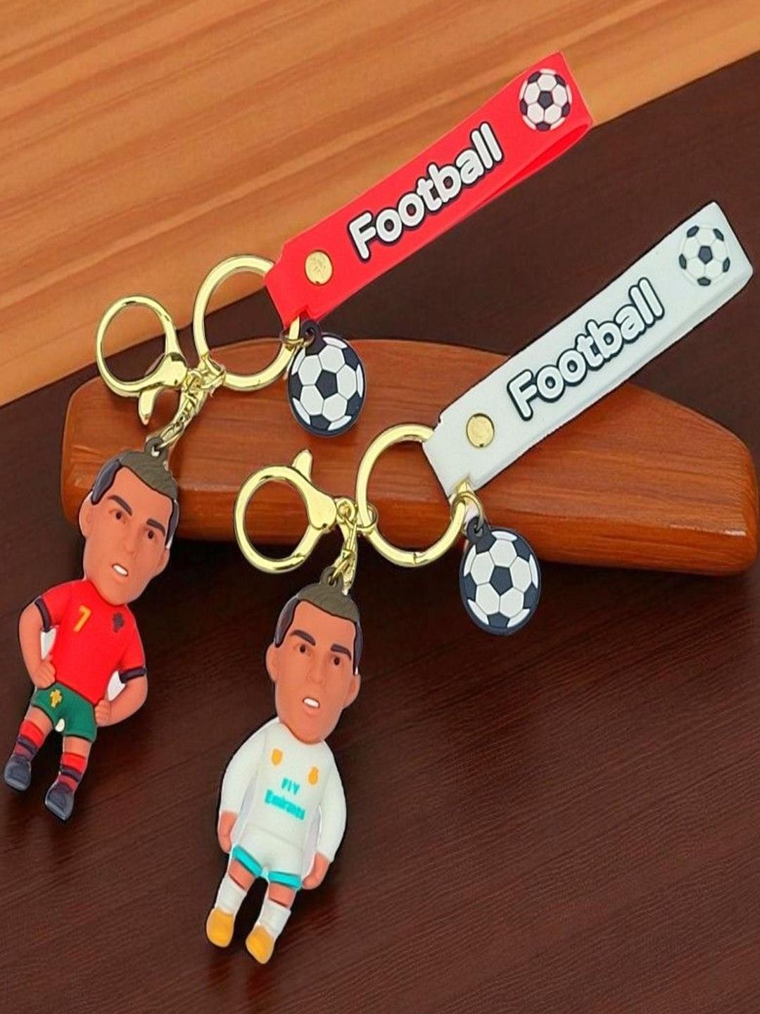 Buy ADOREAL Pack Of 2 White Red Jersey Keyring Ronaldo Keychain - Key ...