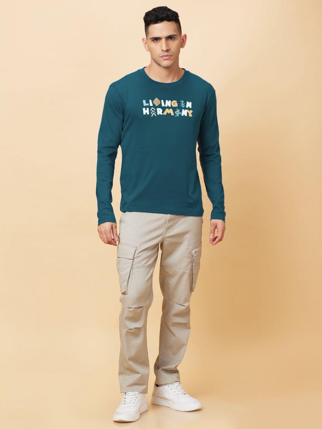 Buy Being Human Pure Cotton Typography Printed Applique T Shirt ...