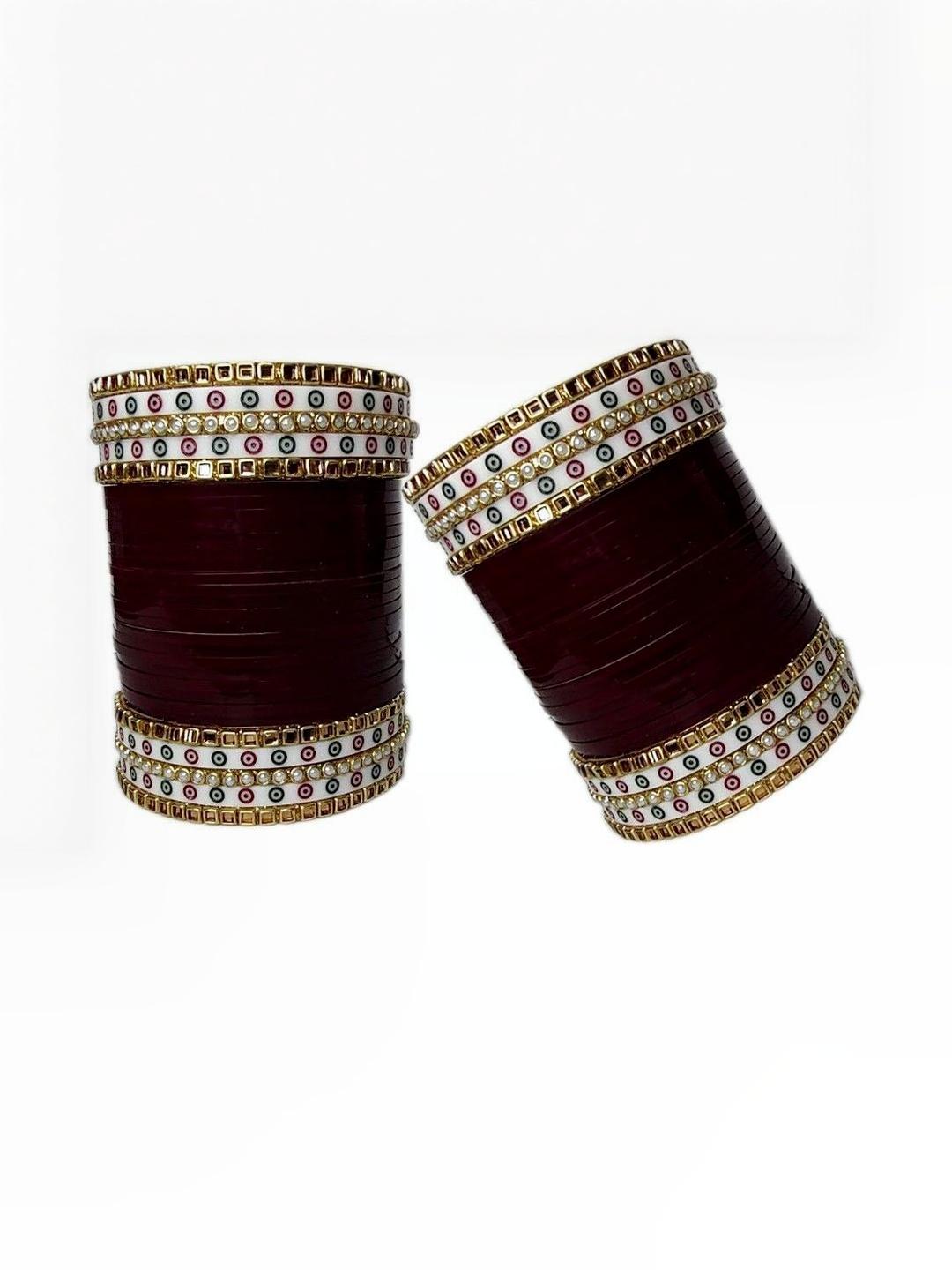 Buy OMS Maroon Plastic Zircon Bangle - Bangle for Women 36998009 | Myntra
