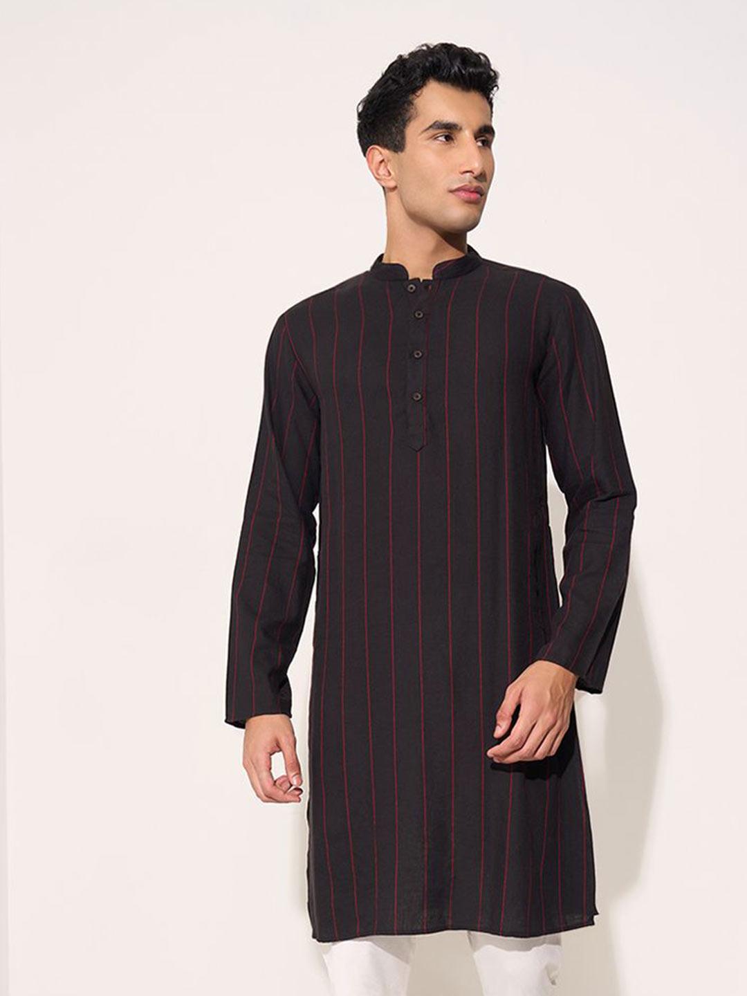 Buy Indus Route By Pantaloons Printed Thread Work Dobby Kurta - Kurtas ...