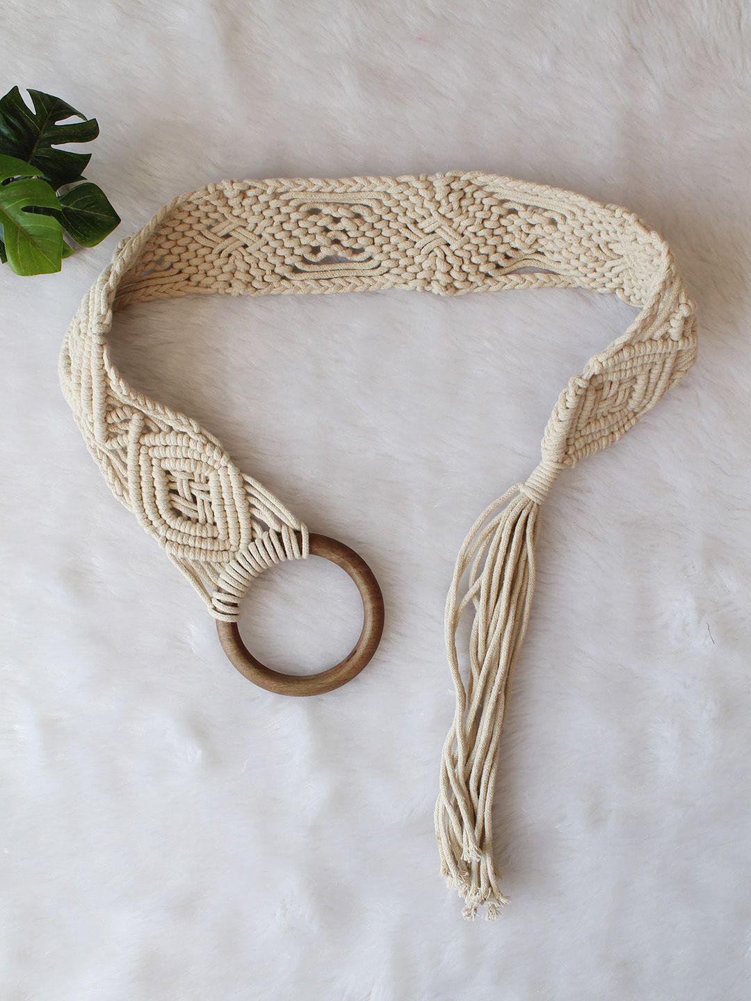 Buy Velvery Women Handmade Bohemian Macrame Braided Belt - Belts for ...