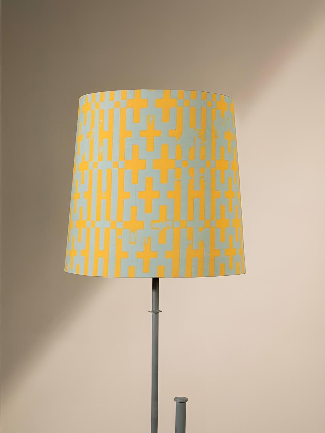 Buy FREEDOM TREE Gyamati Yellow & Grey Printed Cylinder Shaped Floor ...