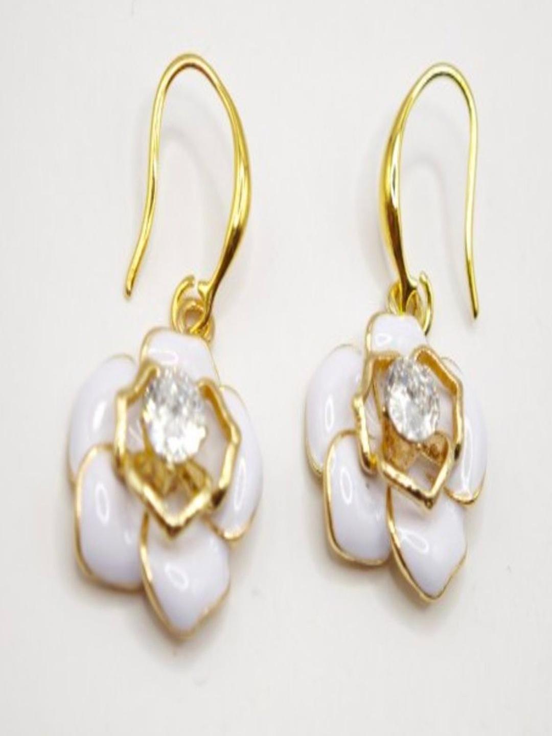 Buy SAPRAA TRENDS Women Gold Plated American Diamond Floral Drop ...