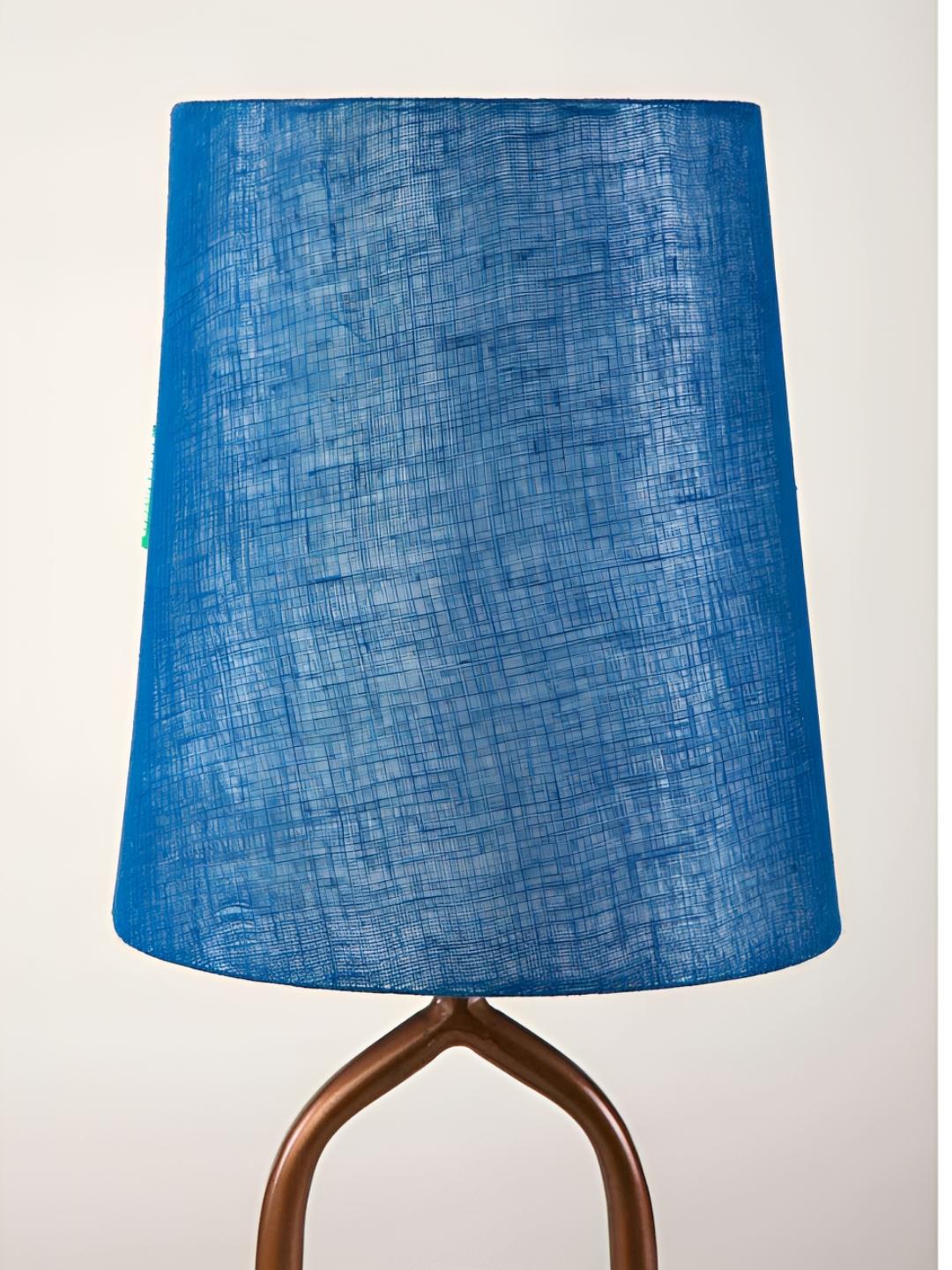 Buy FREEDOM TREE Blue Textured Cylindrical Shaped Lamp Shade - Table ...